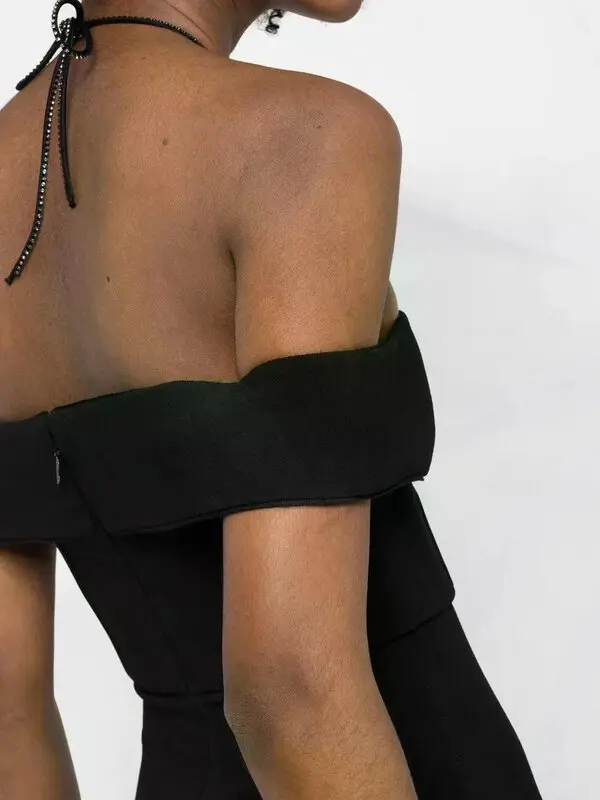 Saint Laurent Halterneck Cold-shoulder Playsuit