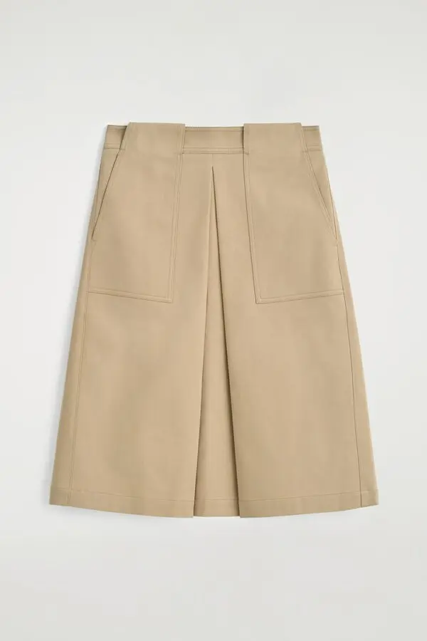 Cos Deconstructed Pleated Cotton Midi Skirt