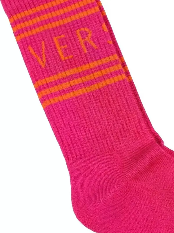 Versace Striped Logo Socks