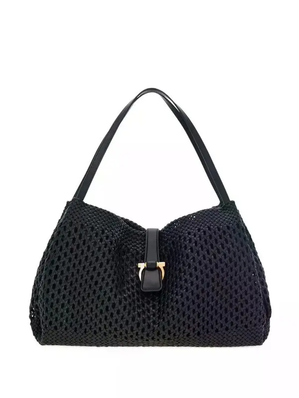 FERRAGAMO Large Woven Leather Tote