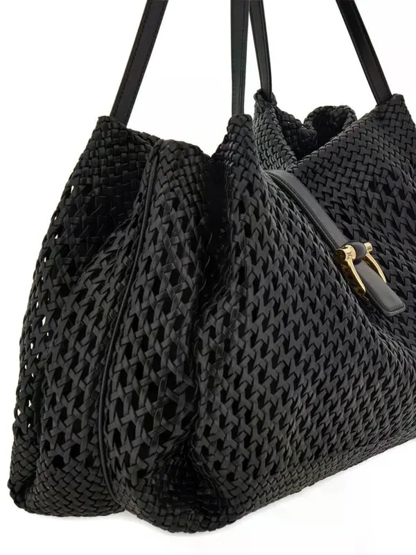 FERRAGAMO Large Woven Leather Tote