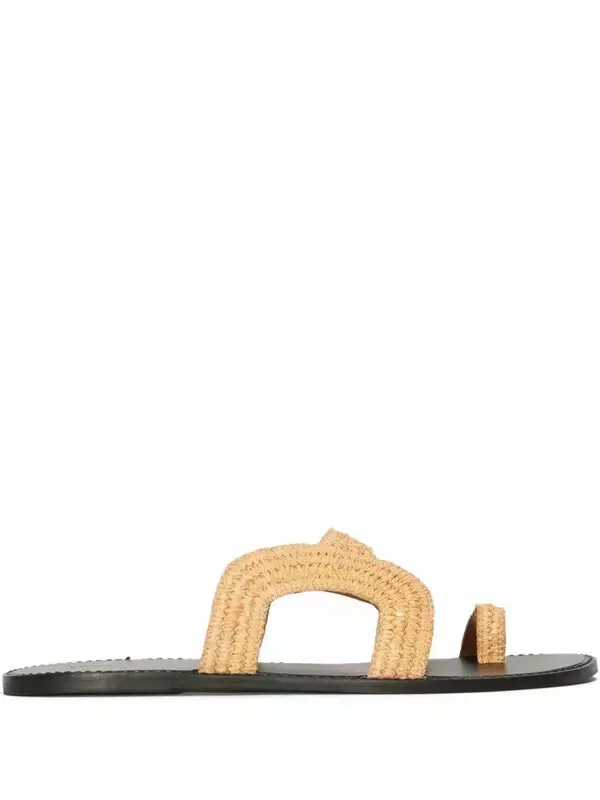 OSKLEN Raffia-woven Toe-ring Sandals