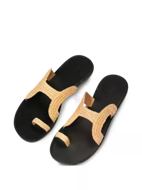 OSKLEN Raffia-woven Toe-ring Sandals