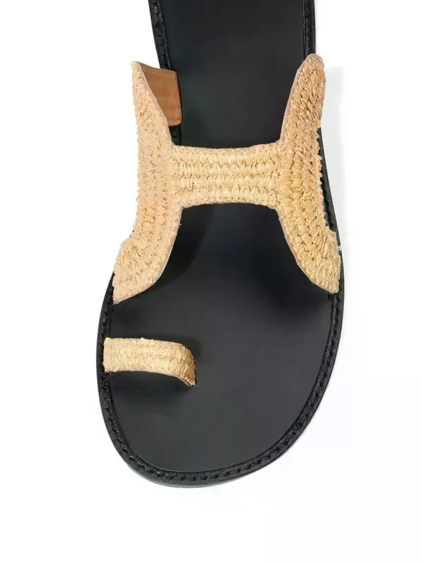OSKLEN Raffia-woven Toe-ring Sandals