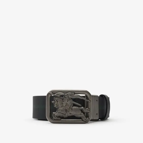 Burberry Reversible Check Rider Belt - Black/charcoal Grey