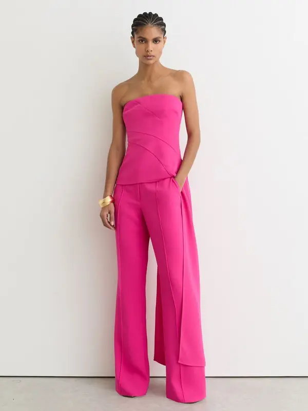 REISS Skye Strapless Drape-detail Top