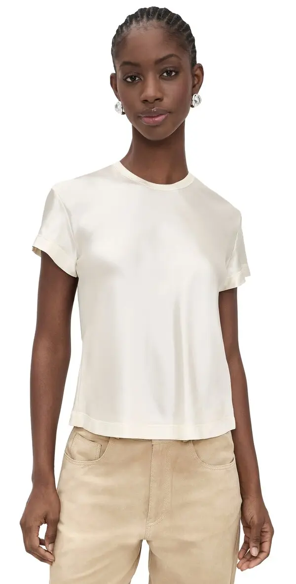 Helmut Lang Silk Satin Tee - Ivory