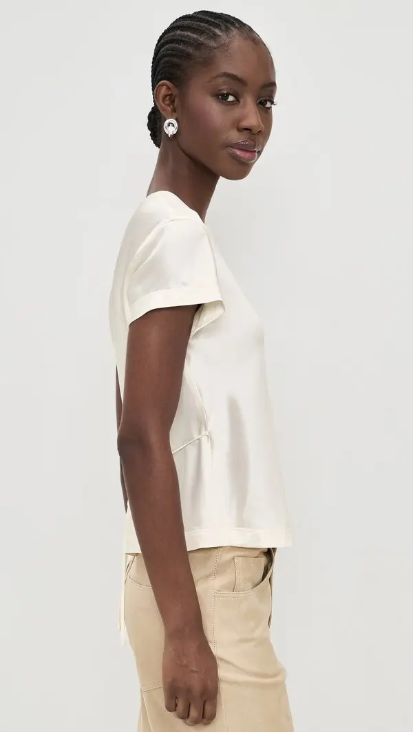 Helmut Lang Silk Satin Tee - Ivory