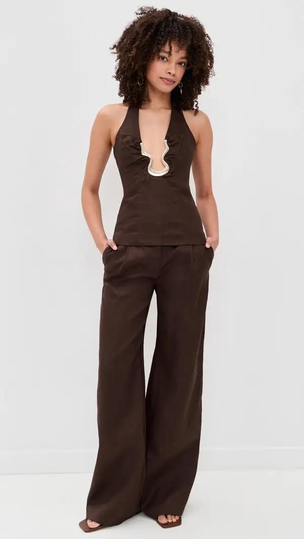 Bardot Geordy Hipster Linen Pants