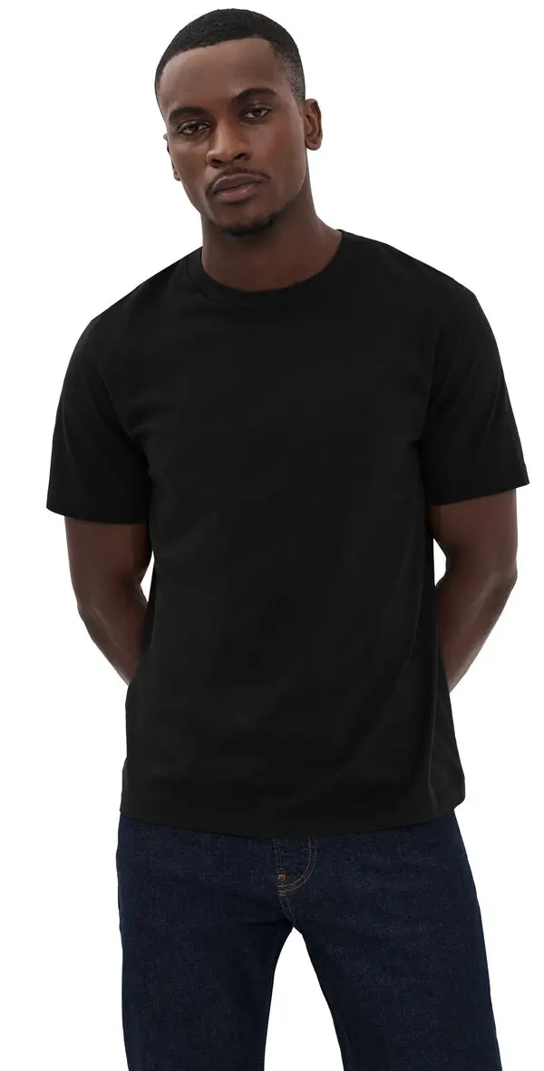 FRAME Short Sleeve Light Cotton Tee - Black