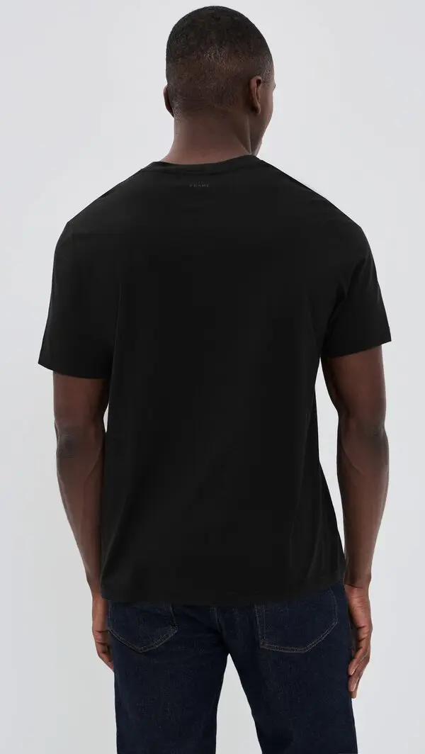 FRAME Short Sleeve Light Cotton Tee - Black