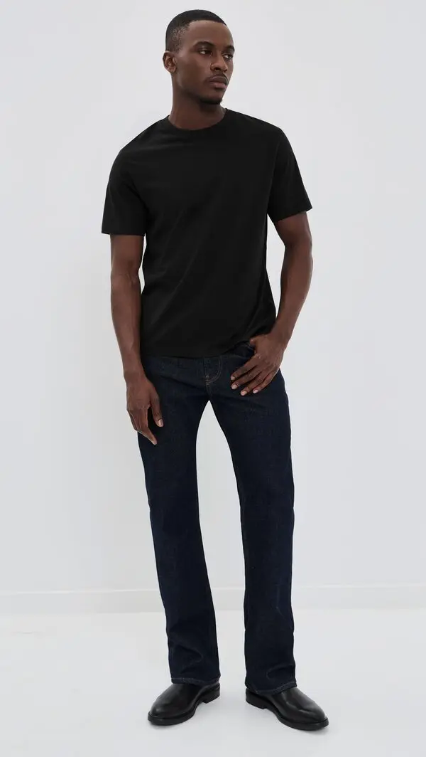 FRAME Short Sleeve Light Cotton Tee - Black