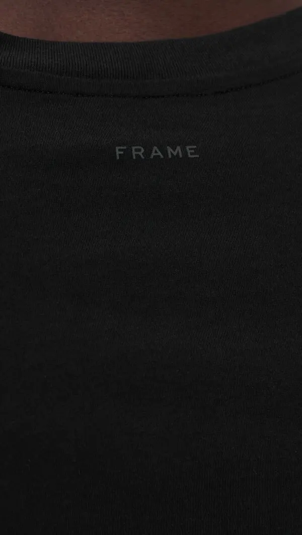 FRAME Short Sleeve Light Cotton Tee - Black