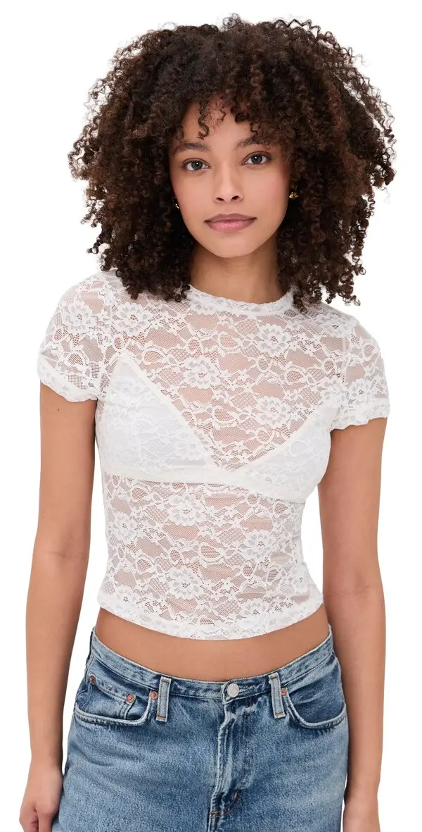 Alice + Olivia Tess Lace Tee