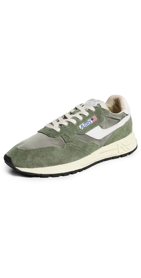 AUTRY Reelwind Low Nylon Suede Sneakers - Nylon/crack Wht/sage