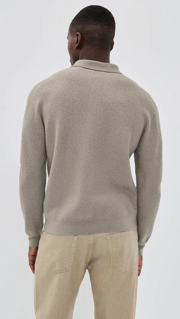 FRAME Long Sleeve Polo Sweater