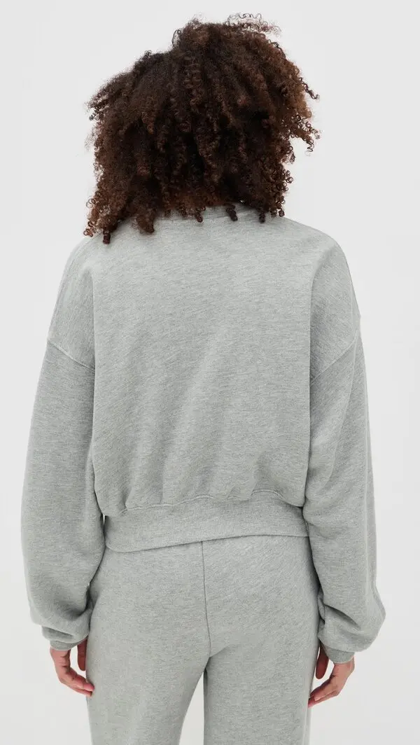 Eterne Cropped Crewneck Sweatshirt - Heather Grey