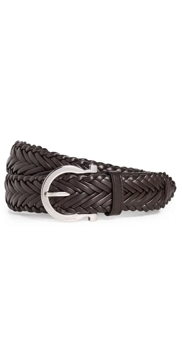 FERRAGAMO Intreccio Woven Leather Belt - T Moro