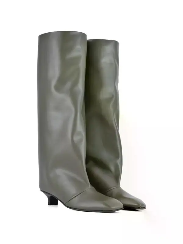 Vicini Square-toe Knee-high Leather Boots