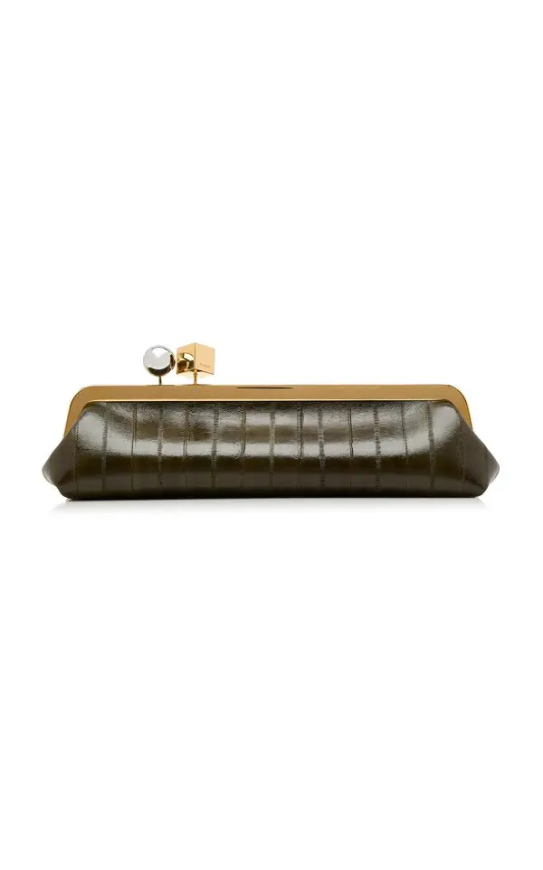 Jacquemus The Salon Leather Clutch - Green
