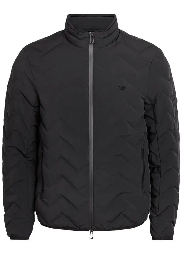 Emporio Armani Water-repellent Padded Stretch-nylon Jacket - Black