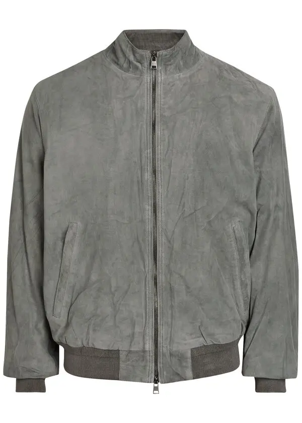 Polo Ralph Lauren Suede Bomber Jacket - Dark Grey