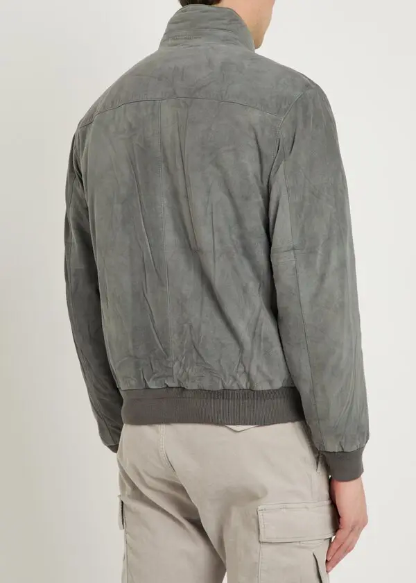 Polo Ralph Lauren Suede Bomber Jacket - Dark Grey