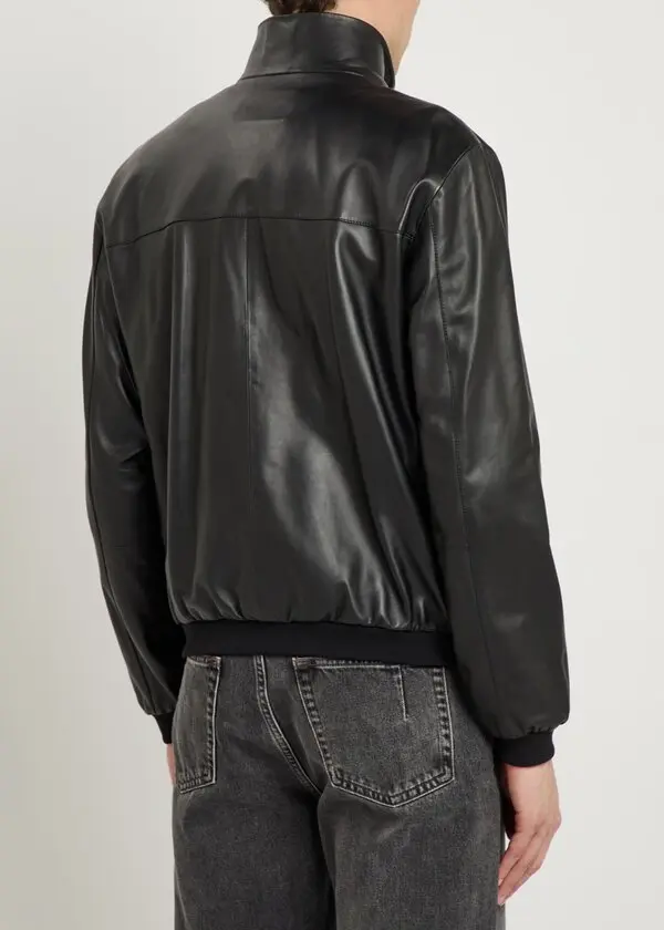 Emporio Armani High-neck Leather Jacket
