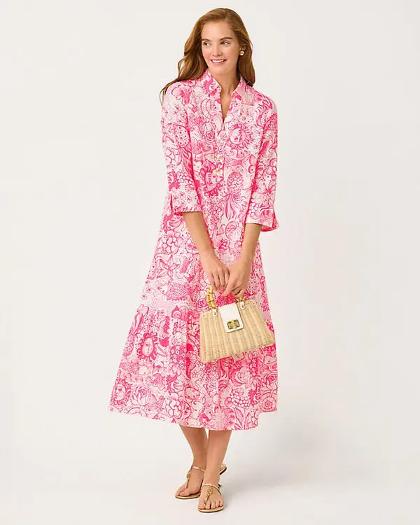 LILLY PULITZER Alora Maxi Dress - Cherry Blossom Pink Fleur De Lilly