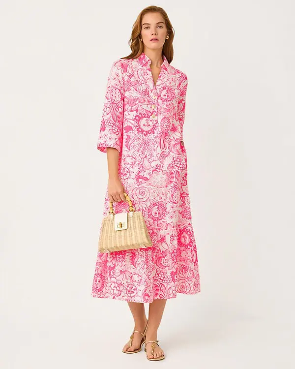 LILLY PULITZER Alora Maxi Dress - Cherry Blossom Pink Fleur De Lilly