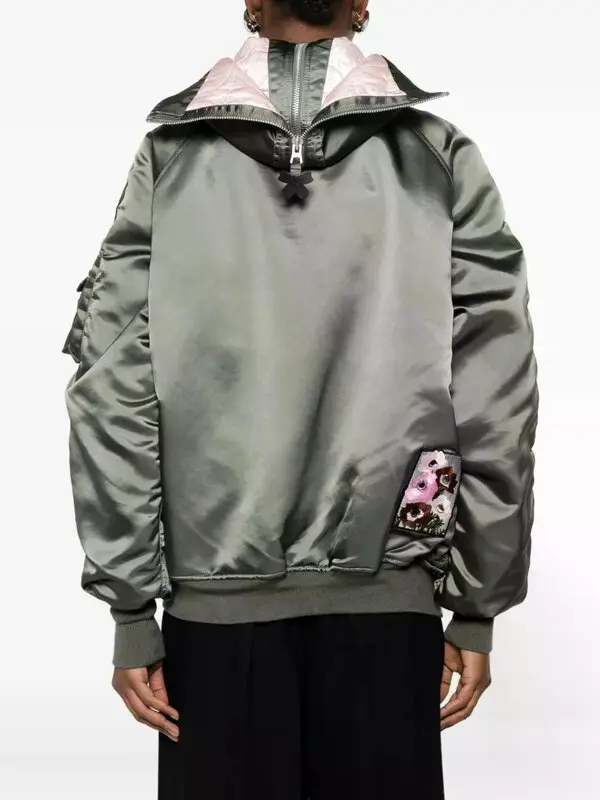Cecilie Bahnsen Alpha Flower-patch Bomber Jacket - Green