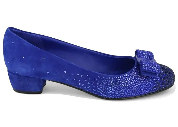 FERRAGAMO Vara Crystal-embellished Pumps - Bluette