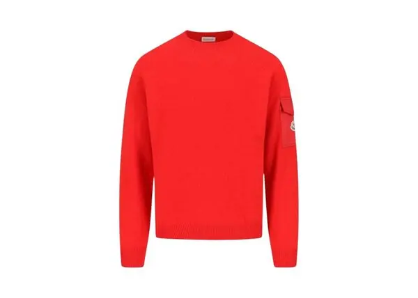 Moncler Girocollo Tricot Crewneck Sweatshirt - Red
