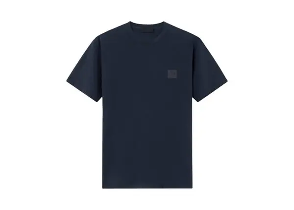 Stone Island Logo Patch Cotton T-shirt - Dark Navy Blue