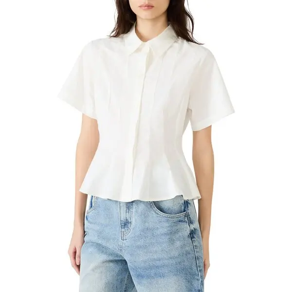 Steve Madden Porter Pleat Button-up Shirt