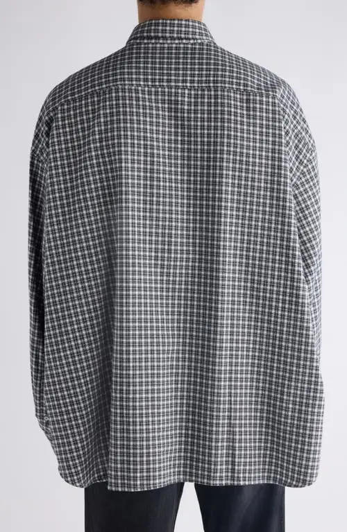 Acne Studios Soffia Relaxed Fit Check Flannel Button-up Shirt