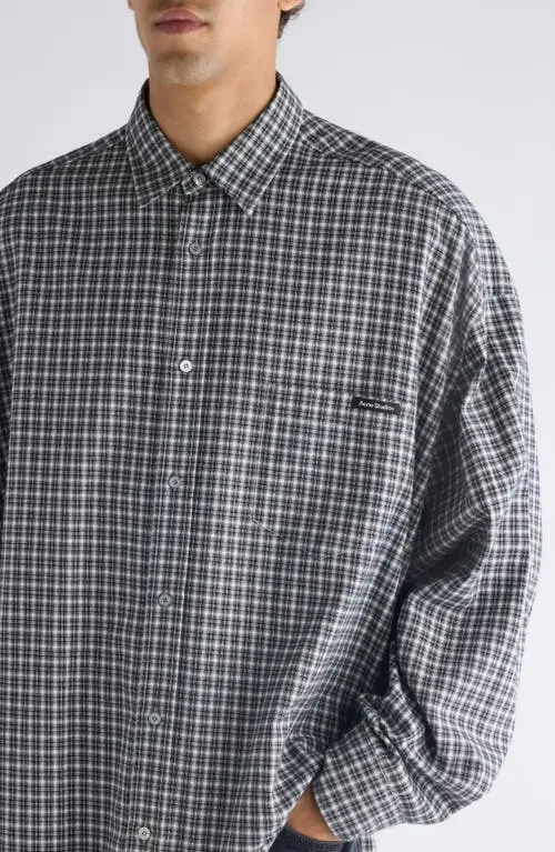 Acne Studios Soffia Relaxed Fit Check Flannel Button-up Shirt