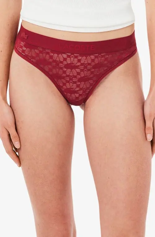 Lacoste Lace Thong - Bordeaux