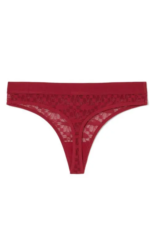 Lacoste Lace Thong - Bordeaux