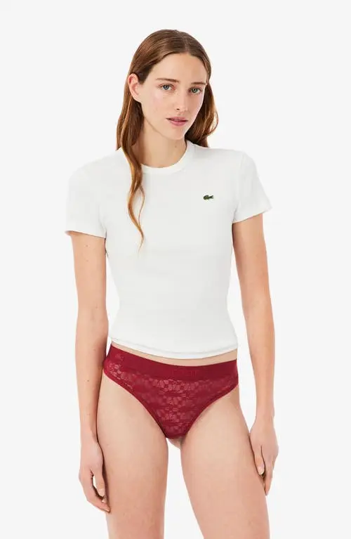 Lacoste Lace Thong - Bordeaux