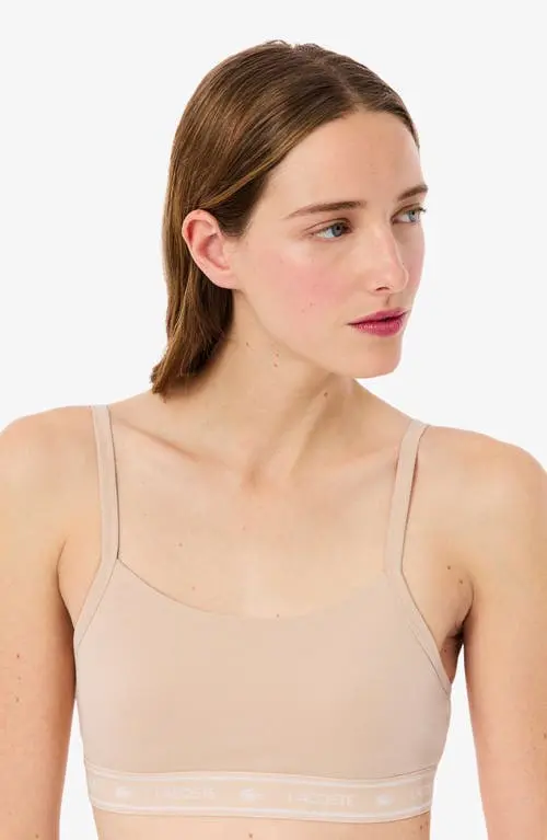 Lacoste Stretch Cotton Bralette - Biscuit