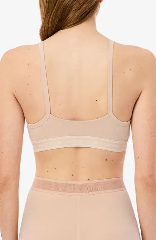 Lacoste Stretch Cotton Bralette - Biscuit