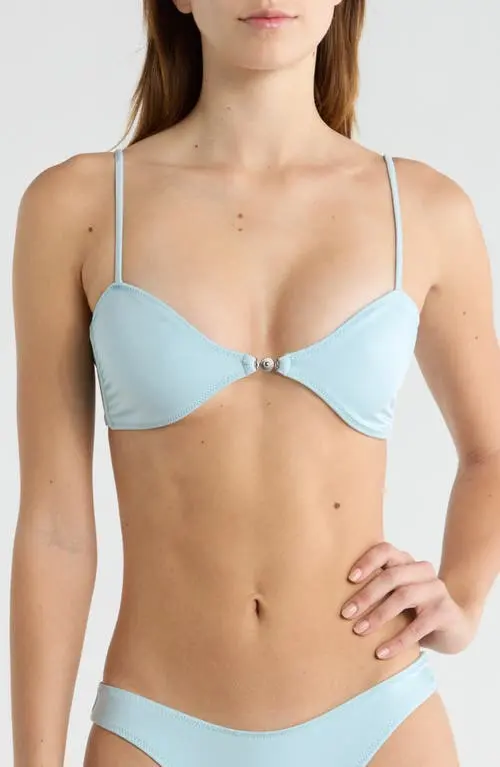 PACSUN Brea Shine Bralette Bikini Top - Blue