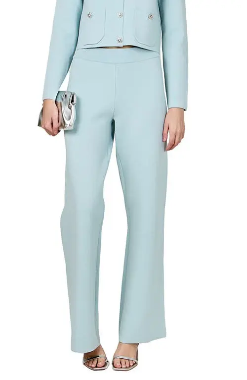 Endless Rose Relaxed Fit Wide Leg Sweater Pants - Powder Blue