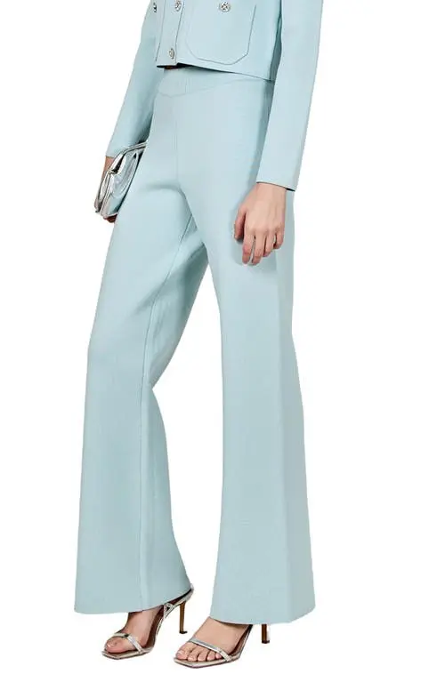 Endless Rose Relaxed Fit Wide Leg Sweater Pants - Powder Blue
