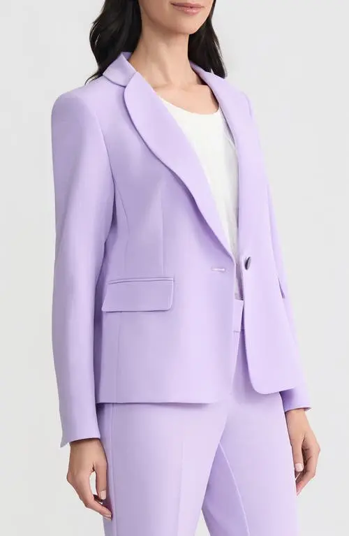 KASPER Petal Lapel One-button Pinstripe Jacket - Lavender Mist