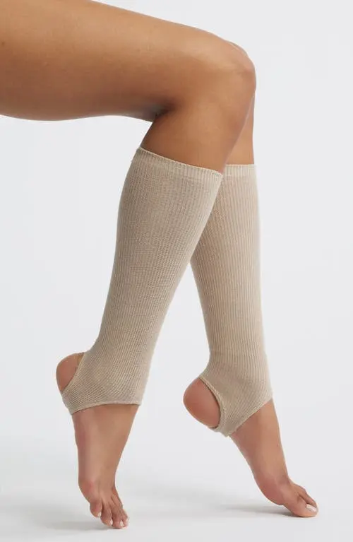 HIGH HEEL JUNGLE Marnie Cotton Blend Rib Stirrup Socks - Khaki