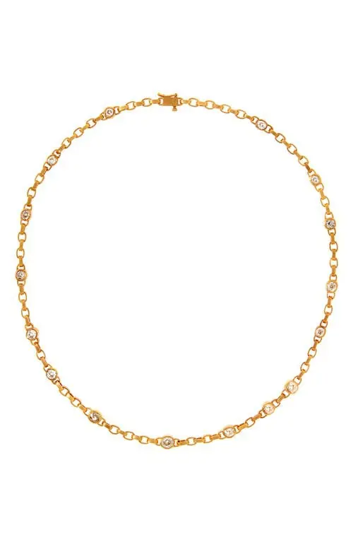 DARIUS Diamond Fairy Station Chain Necklace - Yellow Gold/diamond