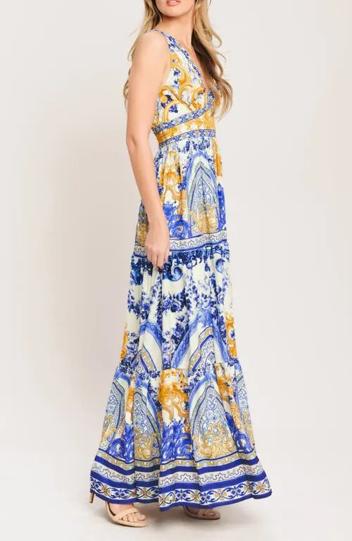 FLYING TOMATO Printed Sleeveless Maxi Dress