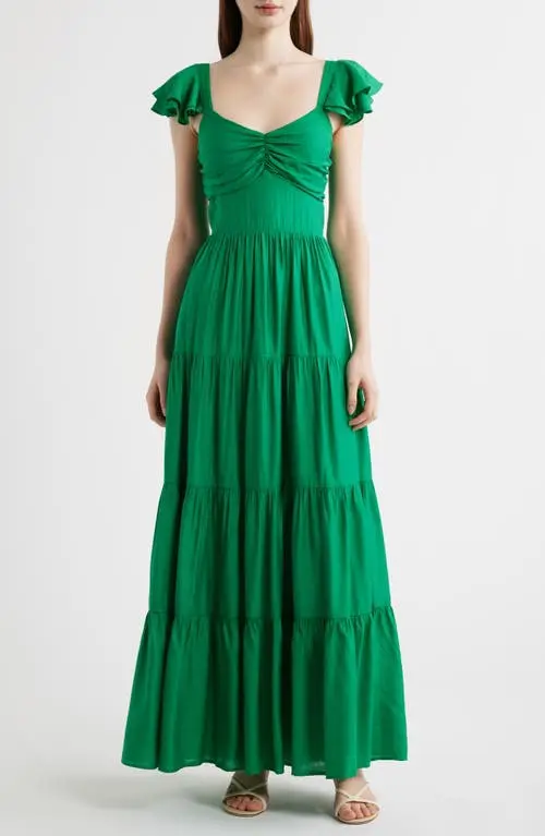 FLYING TOMATO Tiered Maxi Dress - Green